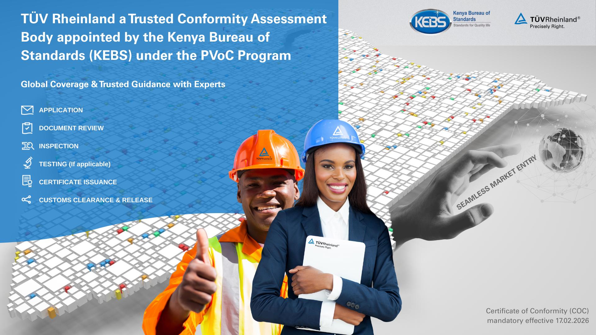 TÜV Rheinland appointed by the Kenyan Bureau of Standards (KEBS) as a ...
